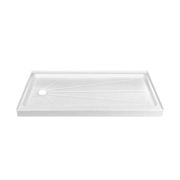 CKB 60" W x 30" D Left Drain Single Threshold Rectangular Shower Base & Reviews | Wayfair